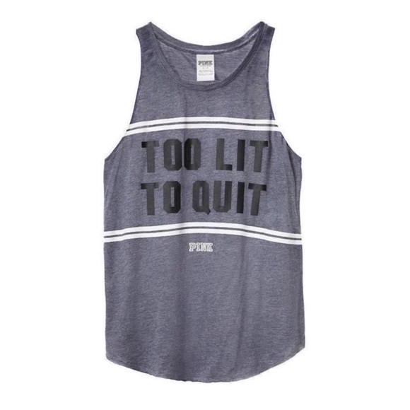 PINK Victoria's Secret | Tops | Victorias Secret Pink Too Lit To Quit ...